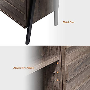 WAMPAT Buffet Cabinet with 6 Storages, Modern Kitchen Storage Cabinet Industrial Farmhouse Coffee Bar Table, Multipurpose Side Console Table for Living Room, Bathroom (Brown)