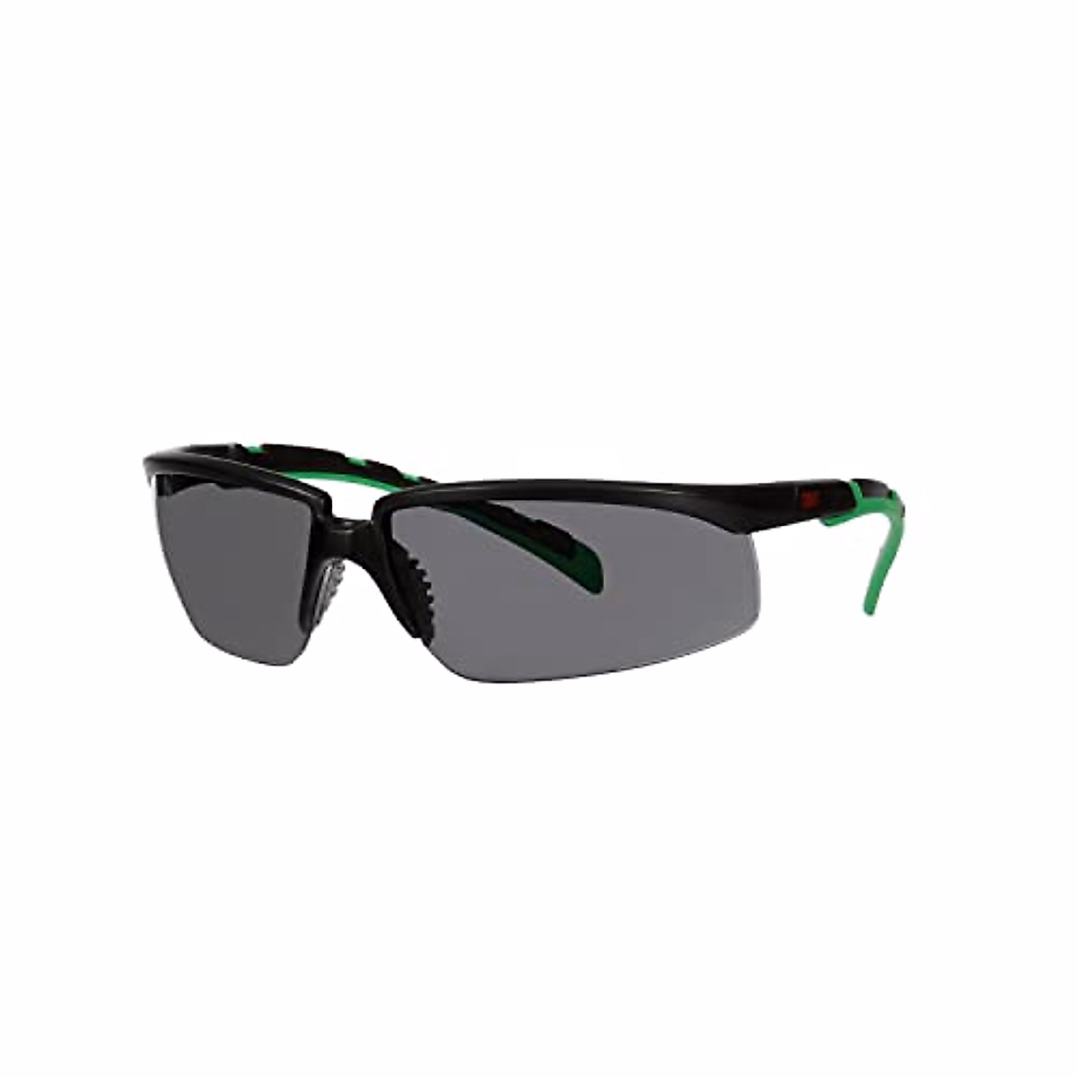3M Safety Glasses, Solus 2000 Series, Anti-Scratch, IR Shade 3.0 Gray Lens, Black/Green Temples