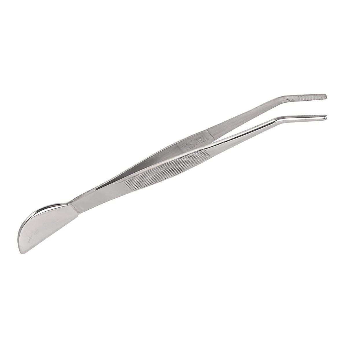 TOPINCN Bonsai Tweezers, Stainless Steel Long Plant Tweezers with Moon Spatula Head, Home Garden Potted Loosening Soil Plan Grass (Bent)