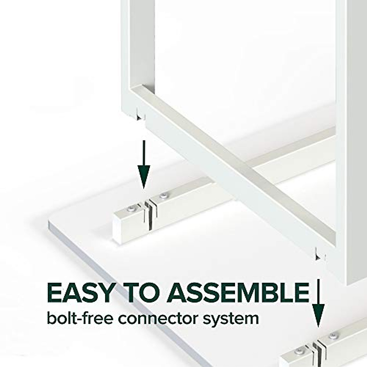 ZINUS Alto 47” White Frame Desk / GOOD DESIGN™ Winner / Computer Workstation / Office Desk / Easy, Bolt Free Assembly, White