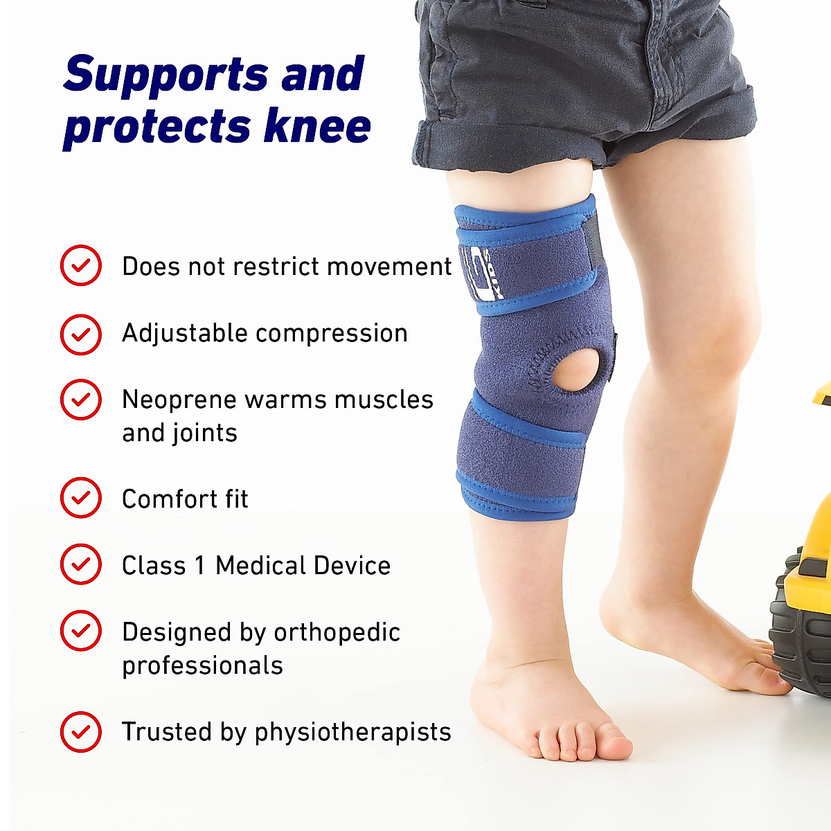 Neo G Kids Knee Support Child Open Patella – Kids Knee Brace for Joint & Meniscus Pain, Osgood Schlatter, Strains, Sprains, Instability, Juvenile Arthritis - Adjustable Compression