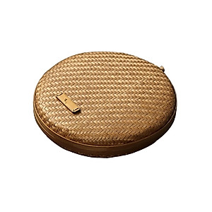 MSMMZ Egg Basket Handmade Rattan Tea Storage Basket Snack Box with Sundries Cover, Jewelry Tea, Egg Box (Color : S)