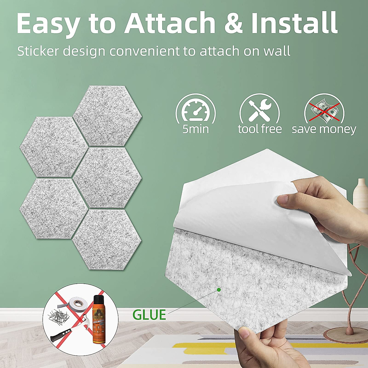 12 Pcs Acoustic Panels,Self-adhesive Sound Dampening Panels, 12 X 10.5 X 0.4 In Sound Proof Foam Panels,High Density Sound Proofing Padding for Wall, Acoustic Treatment for Studio, Home (grey)