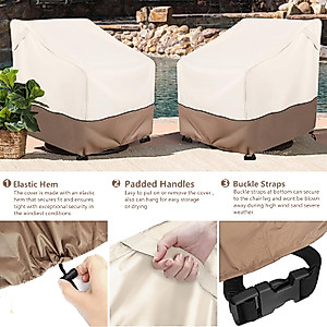 okcool Outdoor Swivel Chair Cover 2 Pack,Outdoor Furniture Patio Chair Covers Waterproof Clearance,(35" W x 37" D x 38.5" H) Outdoor Lawn Patio Furniture Covers,Beige & Brown