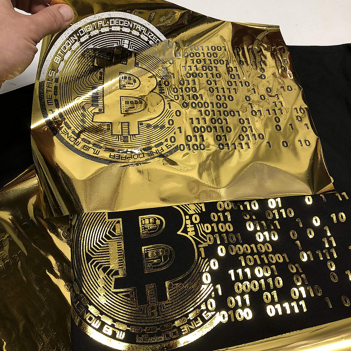 Golden Bitcoin T-Shirt for Crypto Currency Miners and Original Collectors Bitcoin Coin X-Large