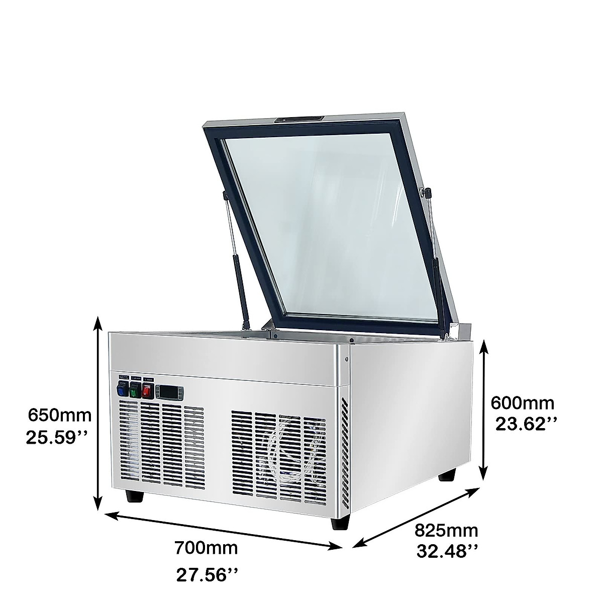 Kolice Commercial Tabletop Ice Cream Showcase Freezer, Countertop Ice Cream Display Freezer, Desktop Ice Cream Showcase with 9 Drums/6 Pans