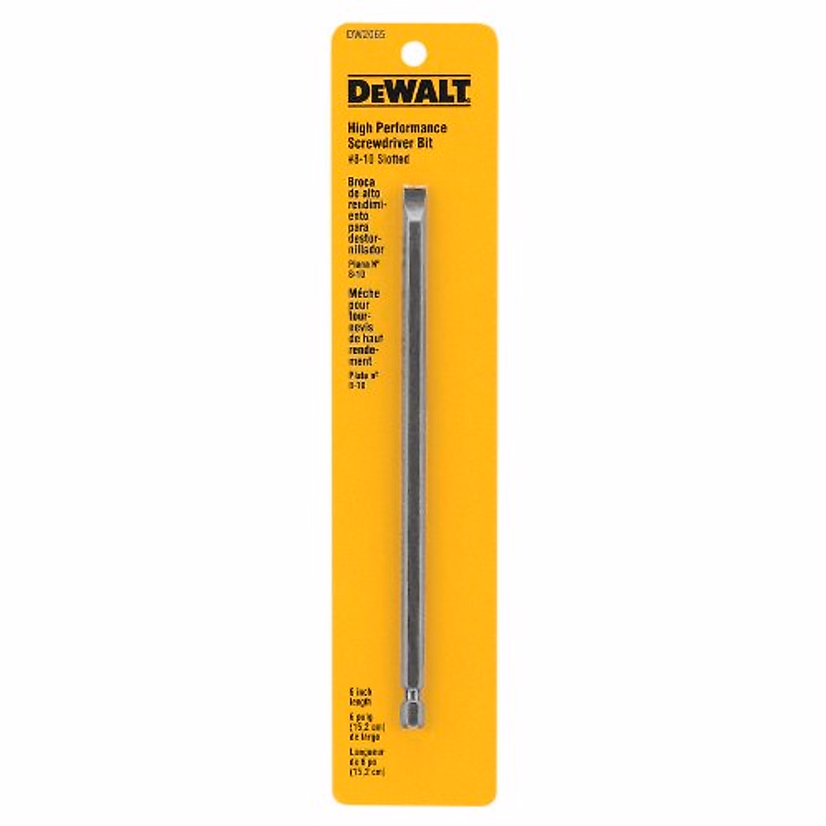 DEWALT DW2065 #8 Slotted 6-Inch Power Bit, Silver