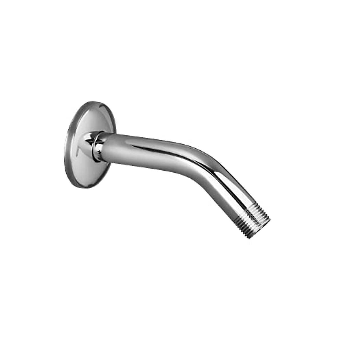 SENLO 6 Inch Shower Arm and Flange Polish Chrome, Showerhead Extension Extender Pipe Arm with Stainless Steel Flange, Rain Shower Angled Solid Brass for Wall Mount Replacement Bathroom Fixture Part