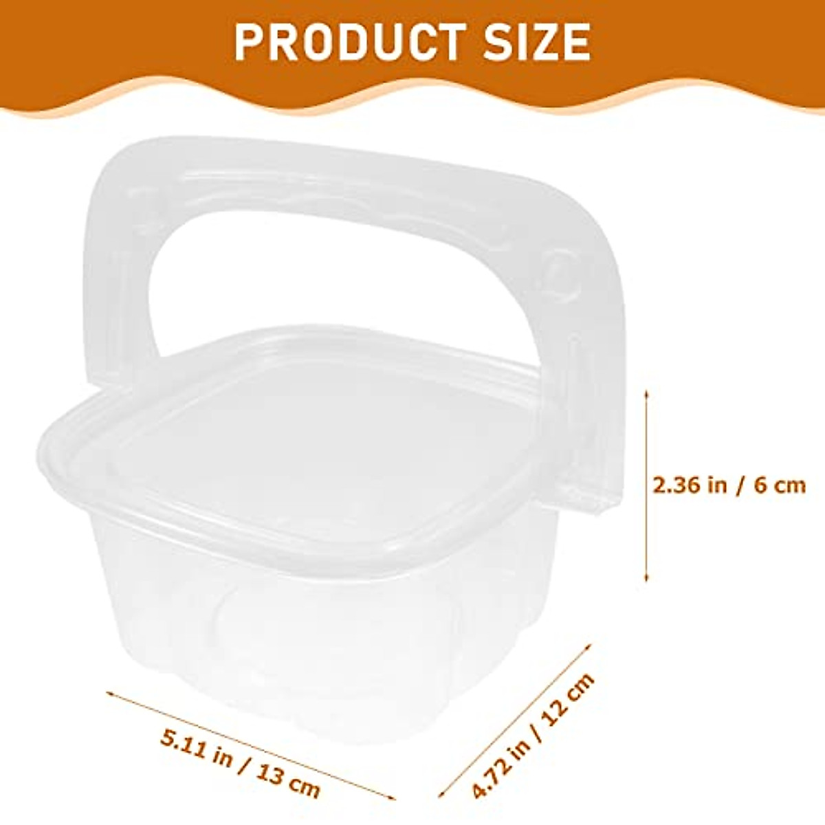 SOLUSTRE 10pcs Mini Cake Box Plastic Fruit Bowls Disposable Dessert Holder Reusable Salad Sushi Container Cupcake Packaging Treat Boxes Vegetable Saving Bowls Transparent