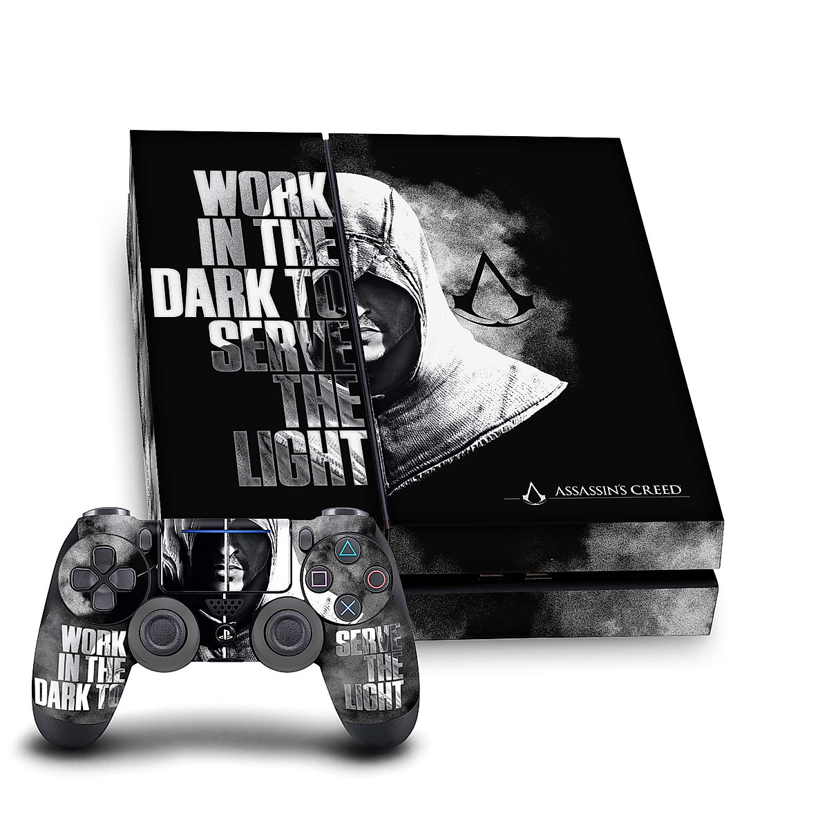 Head Case Designs Officially Licensed Assassin's Creed Half Legacy Typography Vinyl Sticker Gaming Skin Case Cover Compatible With Sony PlayStation 4 PS4 Console and DualShock 4 Controller Bundle