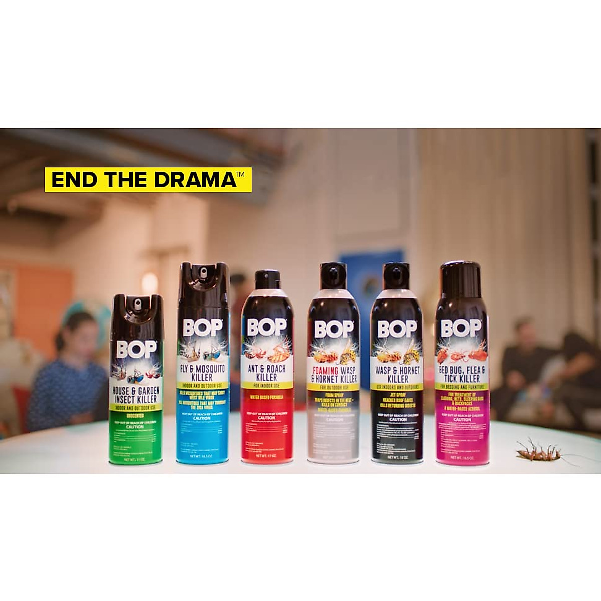 BOP Ant & Roach Killer, 17 oz, Easy to Use Pest Control Spray, Kills Bugs On Contact and Keeps Your Home Insect Free, Indoor/Outdoor Use for Quick Results