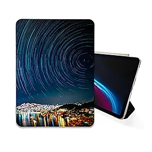 Cute Spiral Stars Night Space Kawaii case Compatible with iPad Mini Air Pro 7.9 8.3 9.7 10.2 10.9 11 12.9 inch Pattern Cover New 2022 2021 Trifold Stand 3 4 5 6 7 8 9 Generation 162 (10.9" Air 4)