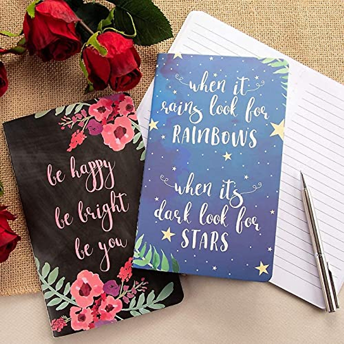 Set of 8 Inspirational Notebooks, 5x8 Bulk Journals with Motivational Quotes for Women, Teacher Appreciation Gifts Bulk (40 sheets/80 Pages)
