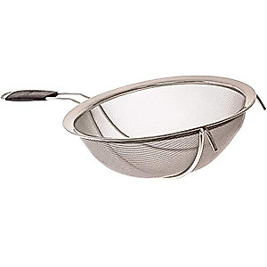 LiveFresh Large Stainless Steel Fine Mesh Strainer with Reinforced Frame and Sturdy Rubber Handle Grip - Designed for Chefs and Commercial Kitchens & Perfect for Your Home - 9 Inch / 23 cm Diameter