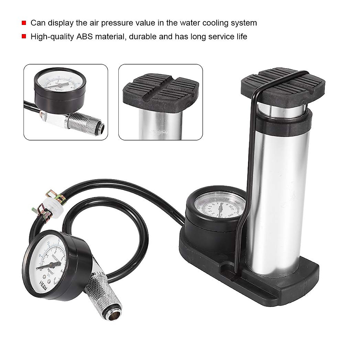 753 Water Leakage Tester, Double Barometer Air Pressure Guage for Computer Water Cooling System, Computer Water Cooling System Water Tank Leak Test Detector