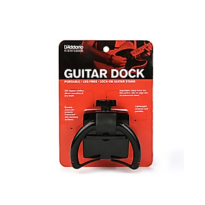 D'Addario Accessories Guitar Dock - Adjustable Clamp Guitar Neck Rest - Fits to Any Flat Surface with Edge - Rotates for Multiple Angles