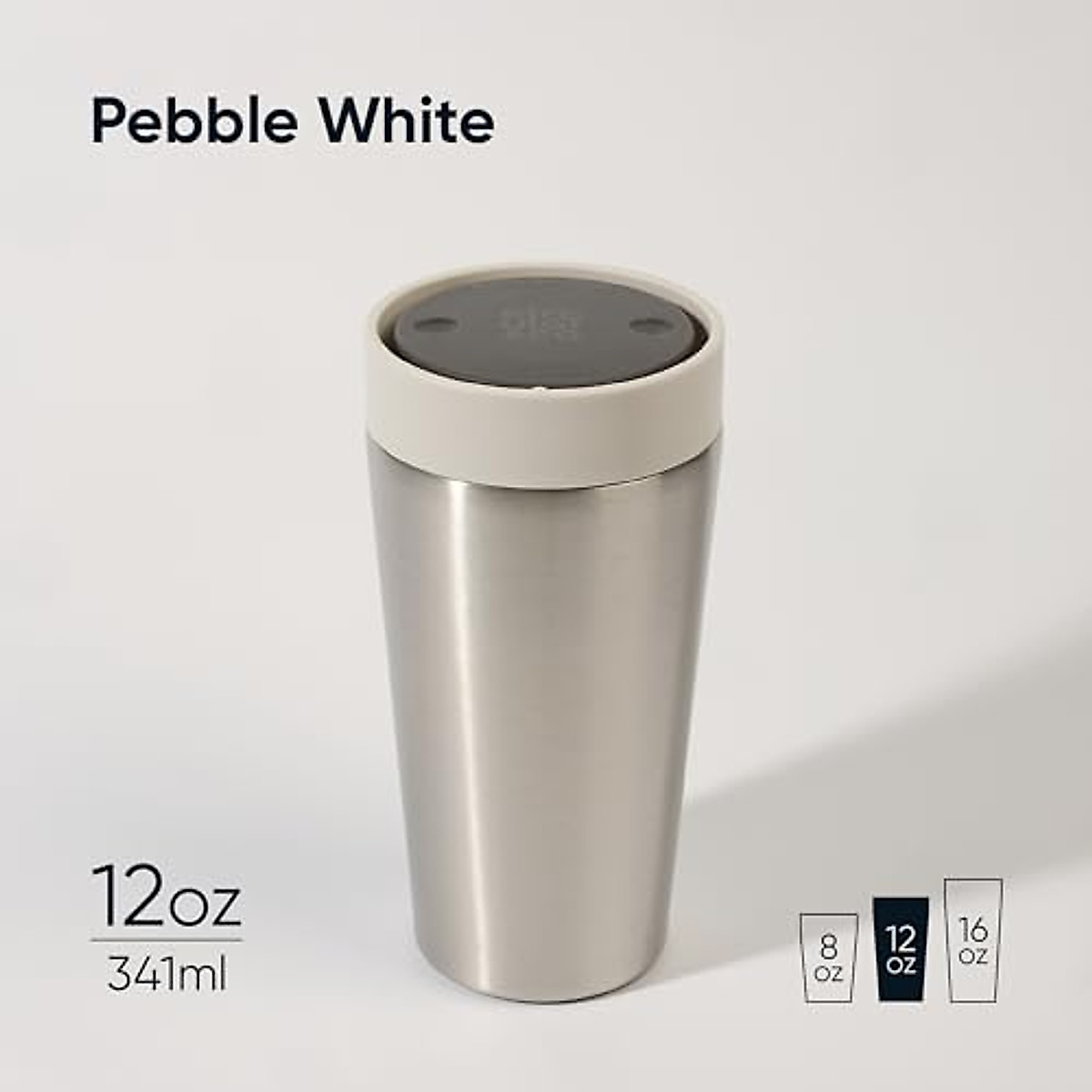 Circular & Co Stainless Steel Coffee Cup - 12oz - Insulated Reusable Travel Mug - Made from Recycled Stainless Steel - 100% Leakproof Coffee Mug - Fully Lockable - Insulated for 6 Hours