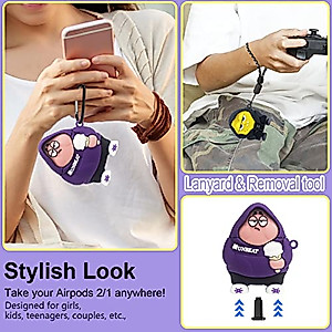 [2Pack] Cute AirPods Cartoon Character Case for AirPod 2/1, Unique Design Funny Fun Kawaii 3D Cartoon Characters Advanced Soft Silicone AirPods 2&1 Case Cover for Men Women