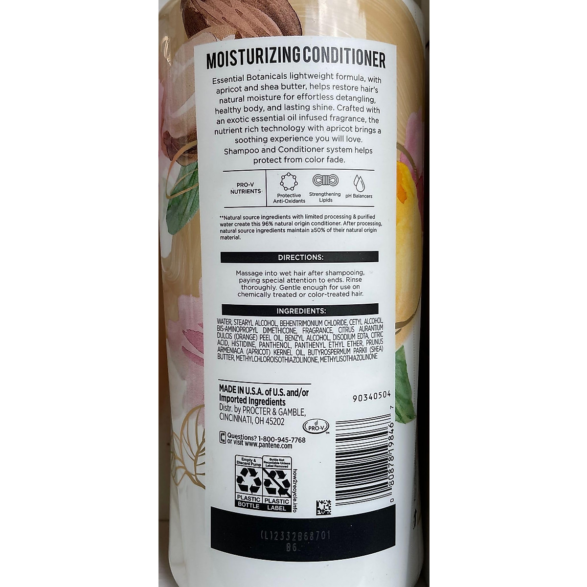 Essential Botanical Shampoo and Conditioner Set | 2 Pack | SULFATE-Free | Family size 2x38.2oz | Apricot and Shea Butter Infused
