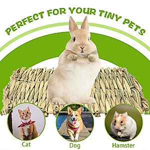 Hiflora Rabbit Grass Mats 6 Pack Bunny Bed Rabbit Toys Easy for Burrowing Natural Grass Scent Bunny Toys for Rabbits Indoor, Guinea Pig, Hamster, Hedgehog Comfortable and Cozy Environment