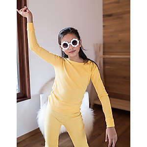 Leveret Kids Pajamas Boys & Girls Solid Yellow 2 Piece Pajama Set 100% Cotton Size 8 Years