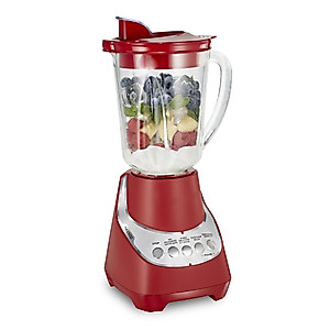 CALFEE Quiet Blender, 48 oz. Glass Jar, 12 Blending Functions, Red