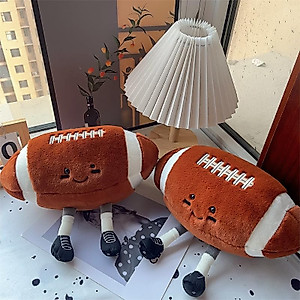 XIZHI 13" Cute Football Plush Toys Soft Stuffed Sport Throw Pillow Plush Ball Gift for Kids Birthday and Christmas Decoration (Rugby)