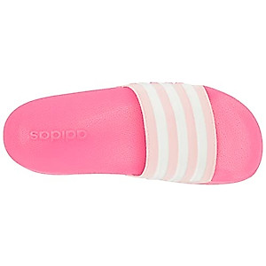 adidas Adilette Shower Slide Sandal, Clear Pink/White/Lucid Pink, 13 US Unisex Little Kid