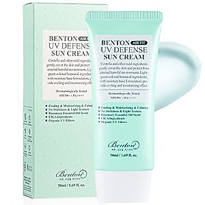 Benton Air Fit UV Defense Sun Cream, SPF 50/PA++++, 1.69 fl oz (50 ml), UV Protection, Brightening, Wrinkle Care, Without White Cast, Lightweight yet Moisturizing, Soothing and Calming Properties, Maintaining Youthful Skin