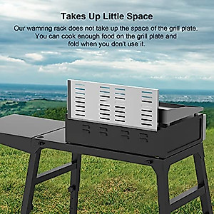 Universal Grill Foldable Warming Rack/Shelf for Blackstone 17'' 22'' 28'' 36'', Pit Boss,Camp Chef and Most Flat Top/Table Top Griddle Grill,Stainless Steel BBQ Shelf Replacement Parts,2 Pack