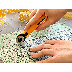 OLFA 28mm Quick-Change Rotary Cutter (RTY-1/C) - Rotary Fabric Cutter w/ Blade Cover for Quilting, Sewing, Crafts, Replacement Blade: OLFA RB28-2