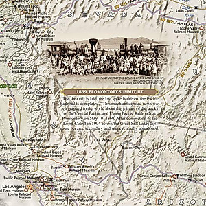 National Geographic: Railroad Legacy Map of the United States - 36 x 24 inches - Art Quality Print