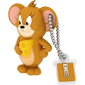 Emtec ECMMD16GHB103 - USB 2.0 Flash Drive - 16 GB, 16 Go - Licence Range - HB103 Collection - Hanna Barbera - Jerry Character - 3D Gum Soft Touch