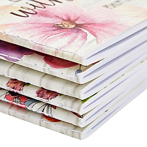 6 Pack Floral Daily Prayer Journal for Notebook, Bible Study, Inspirational Christian Gifts for Women (80 Pages, 5x8 In)
