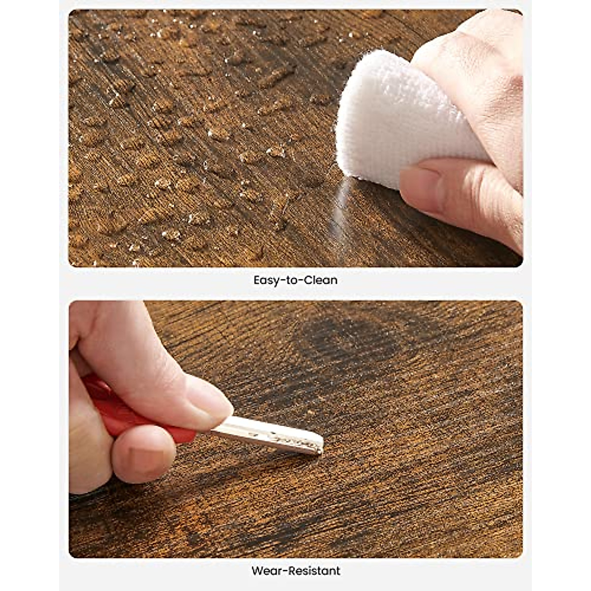 VASAGLE L-Shaped Computer Desk, 58-Inch Corner Desk for Study, Home Office Writing Workstation, Gaming Table, Space-Saving, Easy Assembly, Industrial Design, Rustic Brown and Black ULWD73X