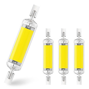 78mm 10W R7S LED COB Light Bulb 100W Equivalent T3 J78 J-Type Linear Bulb 120V R7S Base Dimmable 78mm Double Ended Flood Light Bulbs 360°Beam Angle Landscape Lights 6000K (Cool White, 4 Pack)