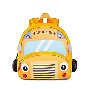 KK CRAFTS Preschool Backpack Toddler Neoprene Animal Schoolbag Lunch backpack for Kids Boys Girls(School Bus)