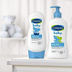 Cetaphil Baby Body Wash with Half Baby Lotion, Gentle Wash with Organic Calendula, Soothes Dry, Sensitive Skin for Everyday Use, Gentle Fragrance, Soap Free, Hypoallergenic, 7.8oz