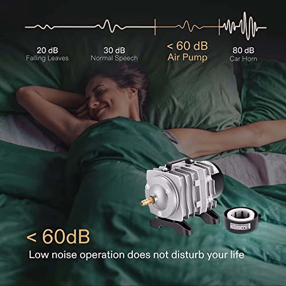 VIVOSUN 317-1750GPH Commercial Air Pump 20W-102W and Air Stone Disc 4 x 4 Inch with Shell and Sucker for Aquarium, Fish Tank and Hydroponics Air Pump