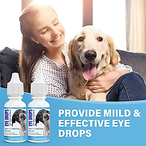 Atrilly Dog Eyé Drops, Dog Eyé Infection Treatment, Eyé Drops for Dogs & Cats to Clean Tear Streaks, Remove Eye Stains & Relieve Symptoms of Red Eye, Dryness Eye, Allergy, 10ml*2, Blue