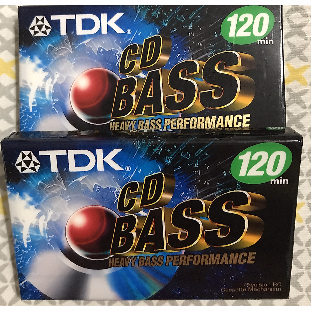 2 PK BLANK AUDIO CASSETTTES CD BASS 120 MIN TDK