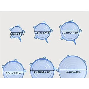 COZY HOME Silicone Lids For Food And Bowls, 6 Pcs Premium Stretch Silicone Lids For Food Storage, 6 Sizes Reusable Stretch Eco Lids For Food And Bowls White