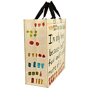 Blue Q Shoppers, Reusable Grocery Bag, Sturdy, Easy-to-Clean, 15" h x 16" w x 6" d, made from strong 95% recycled material (Multi)