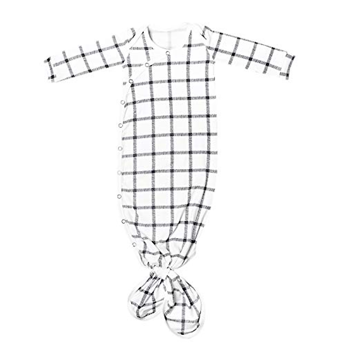 Copper Pearl Baby Gown - Knotted Newborn Sleepers for Baby Boy and Girl, Soft Stretchy Long Sleeve Infant Gowns with Bottom Tie and Hand Mittens, Perfect Hospital Coming Home Outfit (Ledger)