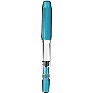 czxwyst T1 Piston Metal Fountain Pen Large-Capacity Ink Pen Original Box (Blue, Fine Nib 0.6mm)