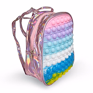 Sensia. Pop School Backpack Fidgets for Girls, Gifts Pop Backpack Purse Fidget Toy Toddler Bag for Kids, Popper Mini School Backpack Birthday Fidget Gifts for Teens Girls Boys and Adults