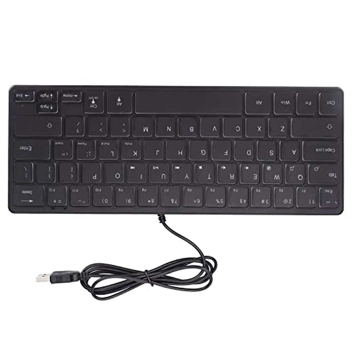 Byged Wired Gaming Keyboard, 64 Keys Mini RGB Keyboard 3 Backlights Desktop Notebook Computer Keyboards with Long Service Life, for Desktop Laptop