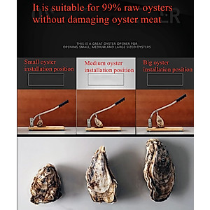 NOMAL Stainless Steel Vertical Oyster Shucker Adjustable Oyster Clam Opener Machine Heavy Duty Oyster Sheller Practical Tool for Hotel Buffets, Homes Gift (WOOD)