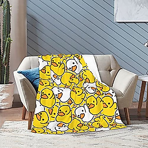 Gbuzozie Fleece Blanket Cute Duckies Lightweight Ultra-Soft Micro Cartoon Rubber Ducks Throw Blanket for Sofa Couch Bed Camping Travel - Super Soft Cozy Microfiber Blanket 50"X40"
