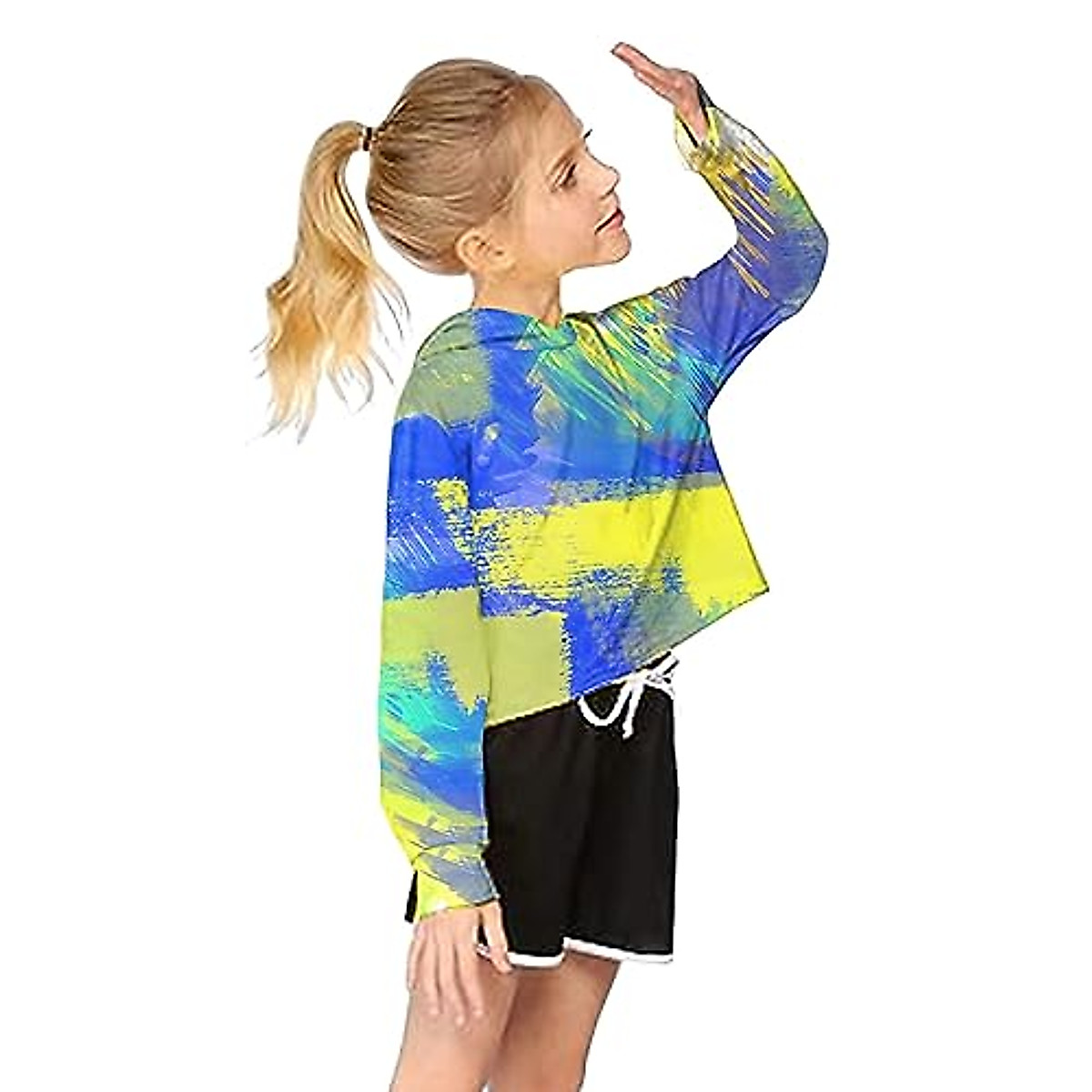 Baby Boys Girls French Terry Crewneck Sweatshirt Crew Neck Print Activewear Tops Cotton Tshirts Infant Hoodies Yellow